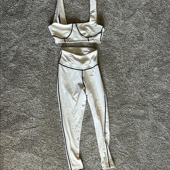 WeWoreWhat | Pants & Jumpsuits | Weworewhat Cream Activewear Set With ...